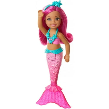 Barbie Dreamtopia Merman Doll, Blonde with Pink Seashell Necklace ...