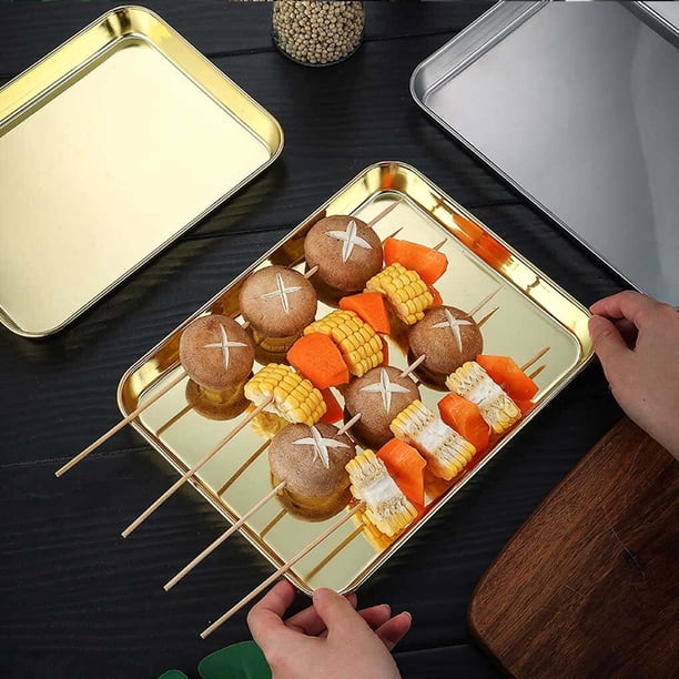 justharion Stainless Steel Baking Tray Bakeware Pan Serving Plate ...