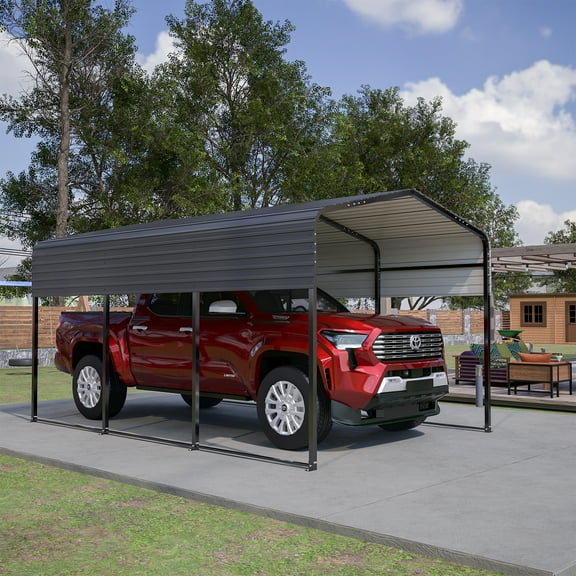 COBIZI 10x15 Heavy-Duty Metal Carport, Outdoor Metal Carport Kit ...