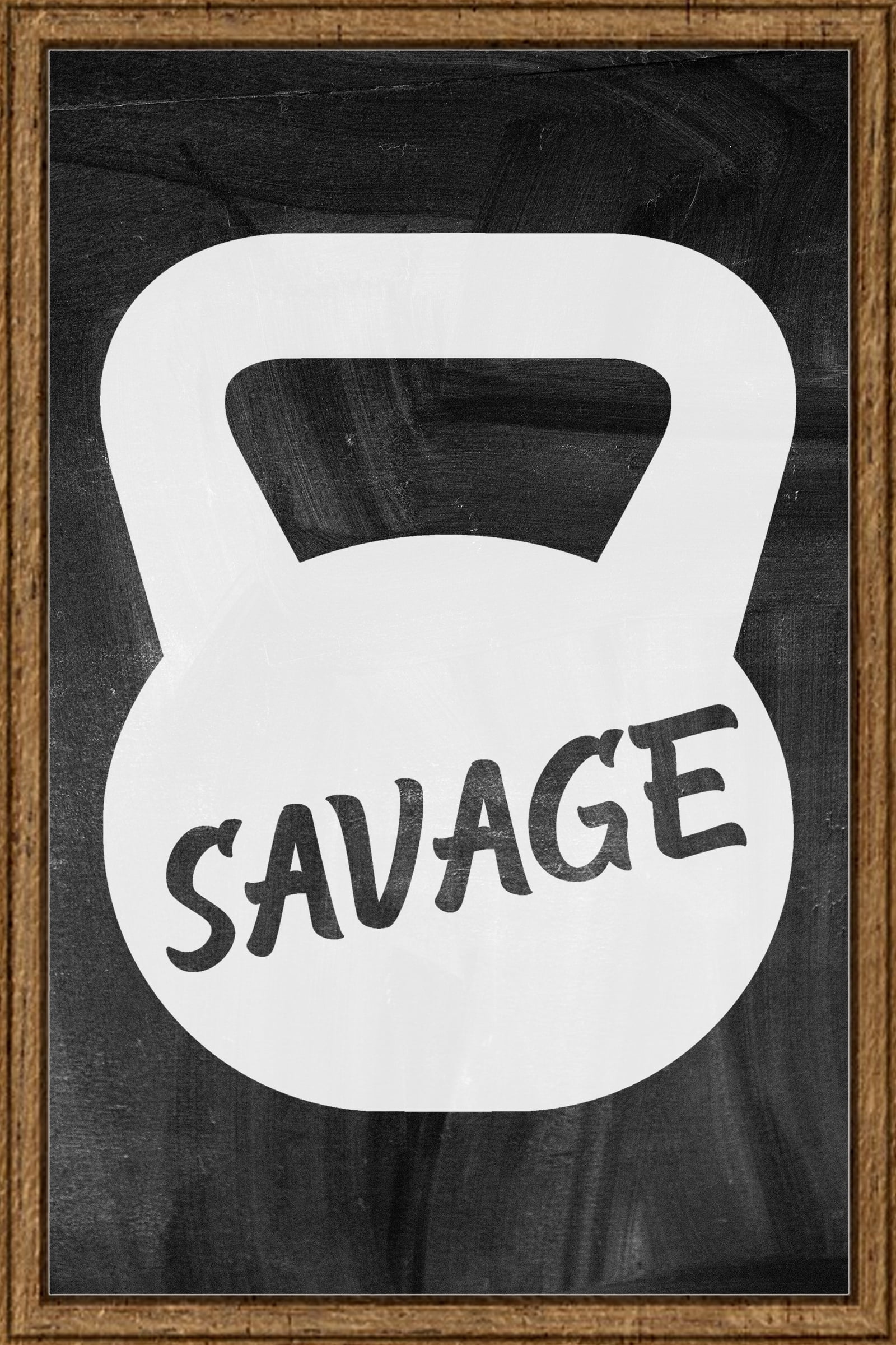 Savage kettlebell silhouette funny weights work out gym fitness Tin ...