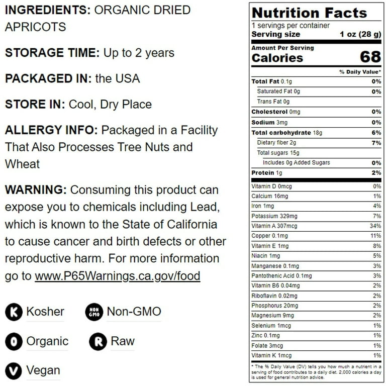 Dried Apricots Nutrition Facts