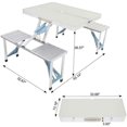 Aluminum Folding Camping Picnic Table with 4 Bench Chair Stool Seat ...