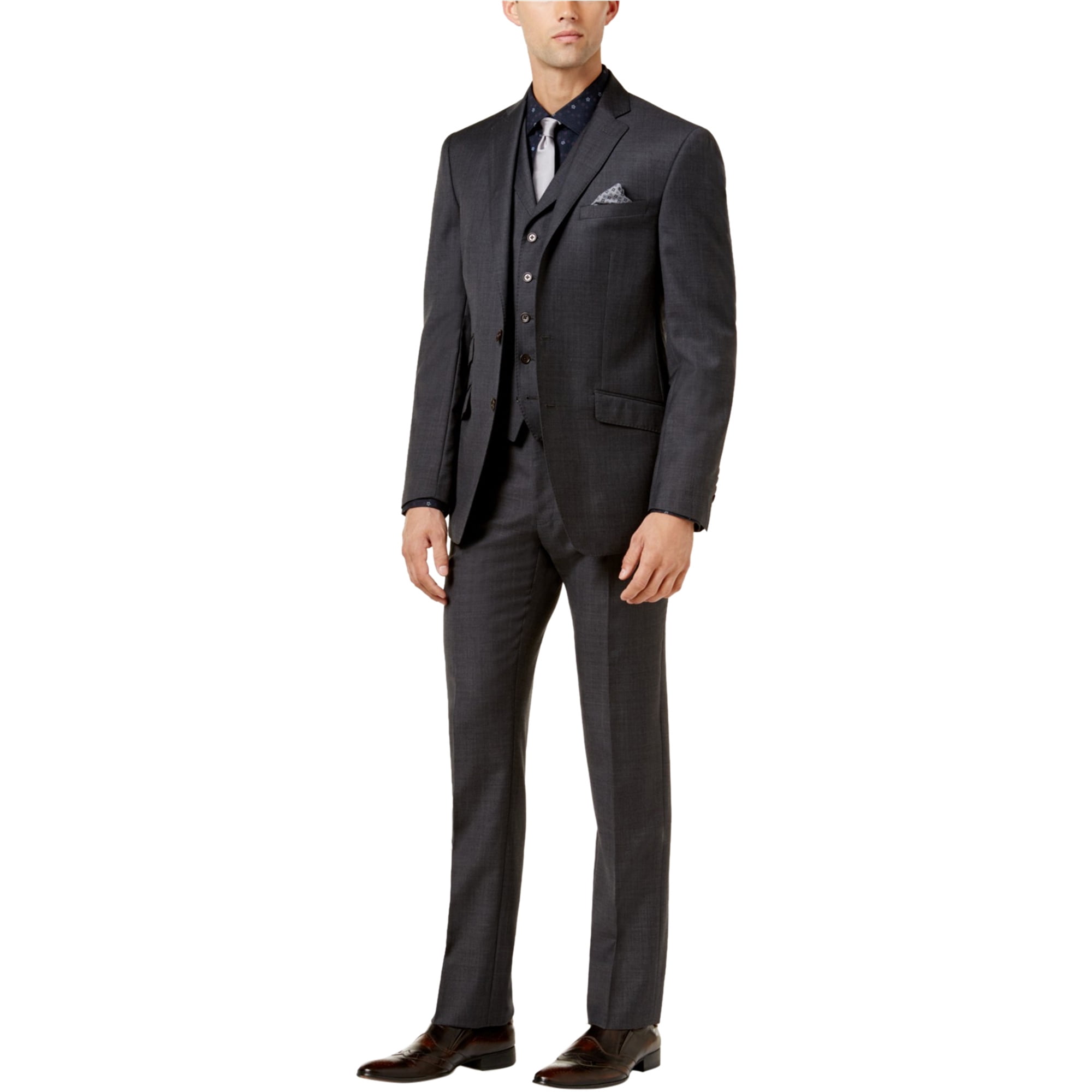 Click here for Tallia Mens Sharkskin Two Button Formal Suit  Grey... prices