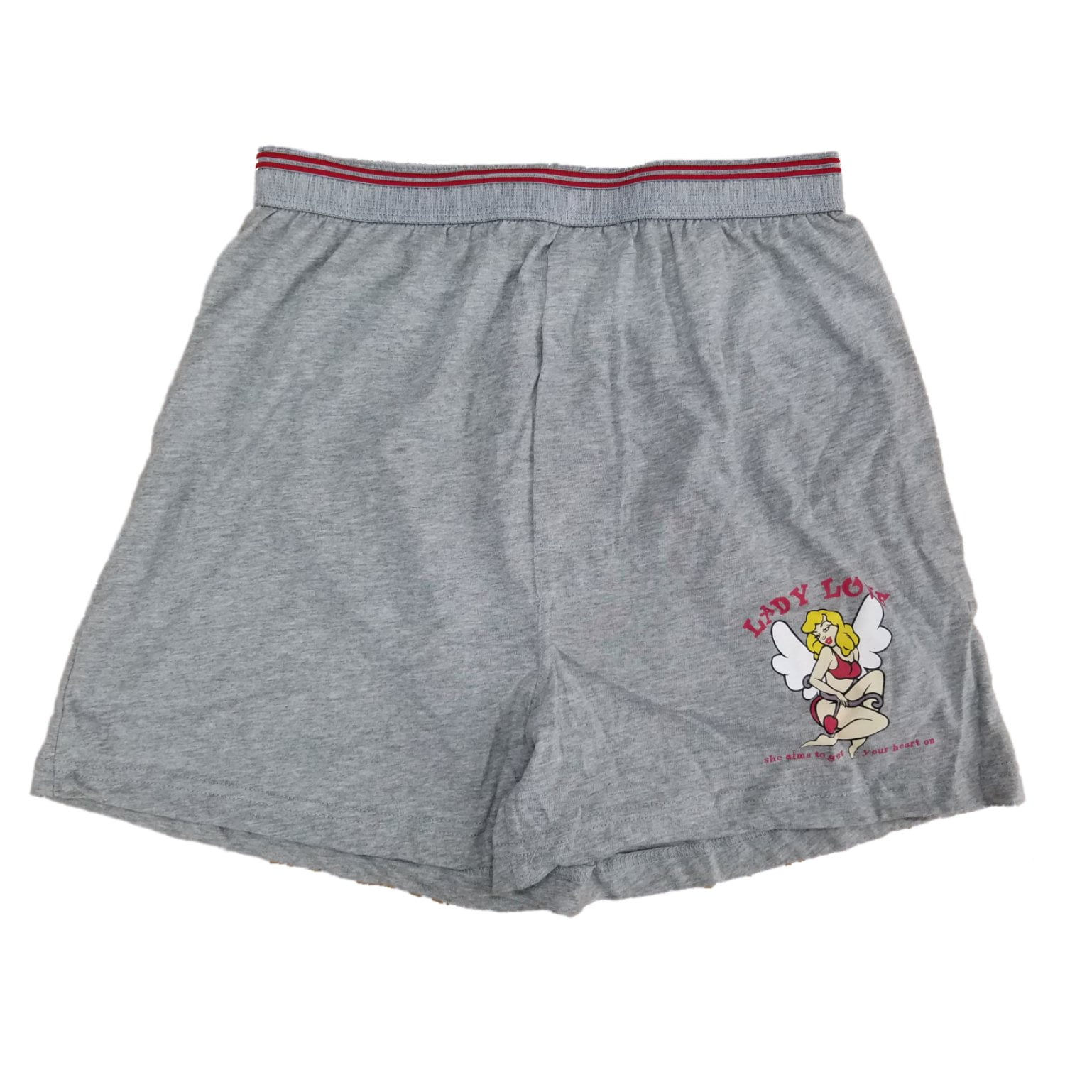 Mens Heather Gray Lady Love Cupid Valentines Day Boxer Shorts - Walmart.com