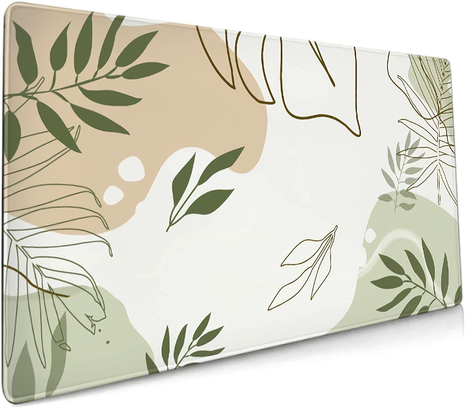 Green Abstract Plants Mouse Pad 35.4 X 15.7 Inch XXL Boho Design Print ...