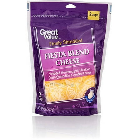 Great Value Finely Shredded Fiesta Blend Cheese, 8 oz - Walmart.com