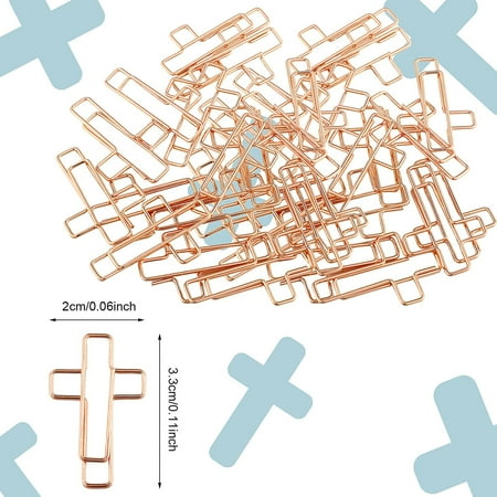 100 Pieces Cross Paper Clips Journaling Paper Clamps Cross Bookmarks ...