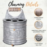 Autumn Alley Farmhouse Toothbrush Holder in Rustic Galvanized Gray ...