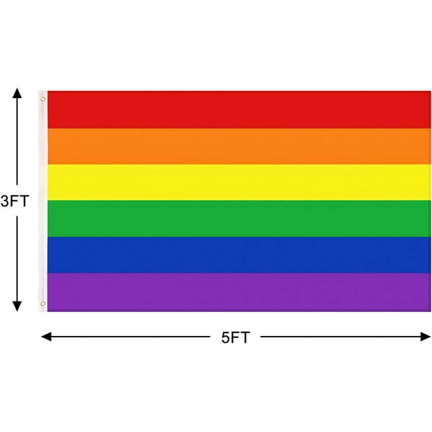 Haobase Rainbow Printed Polyester Flag Pride Flag Lgbt Flag 3x5 Feet