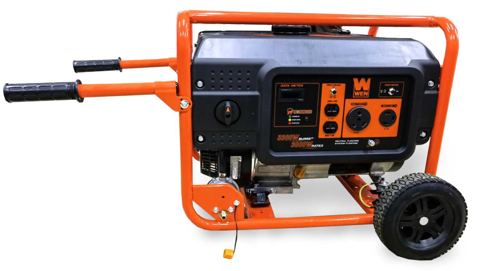 WEN 4375-Watt Dual Fuel Portable Generator with Wheel Kit and CO ...