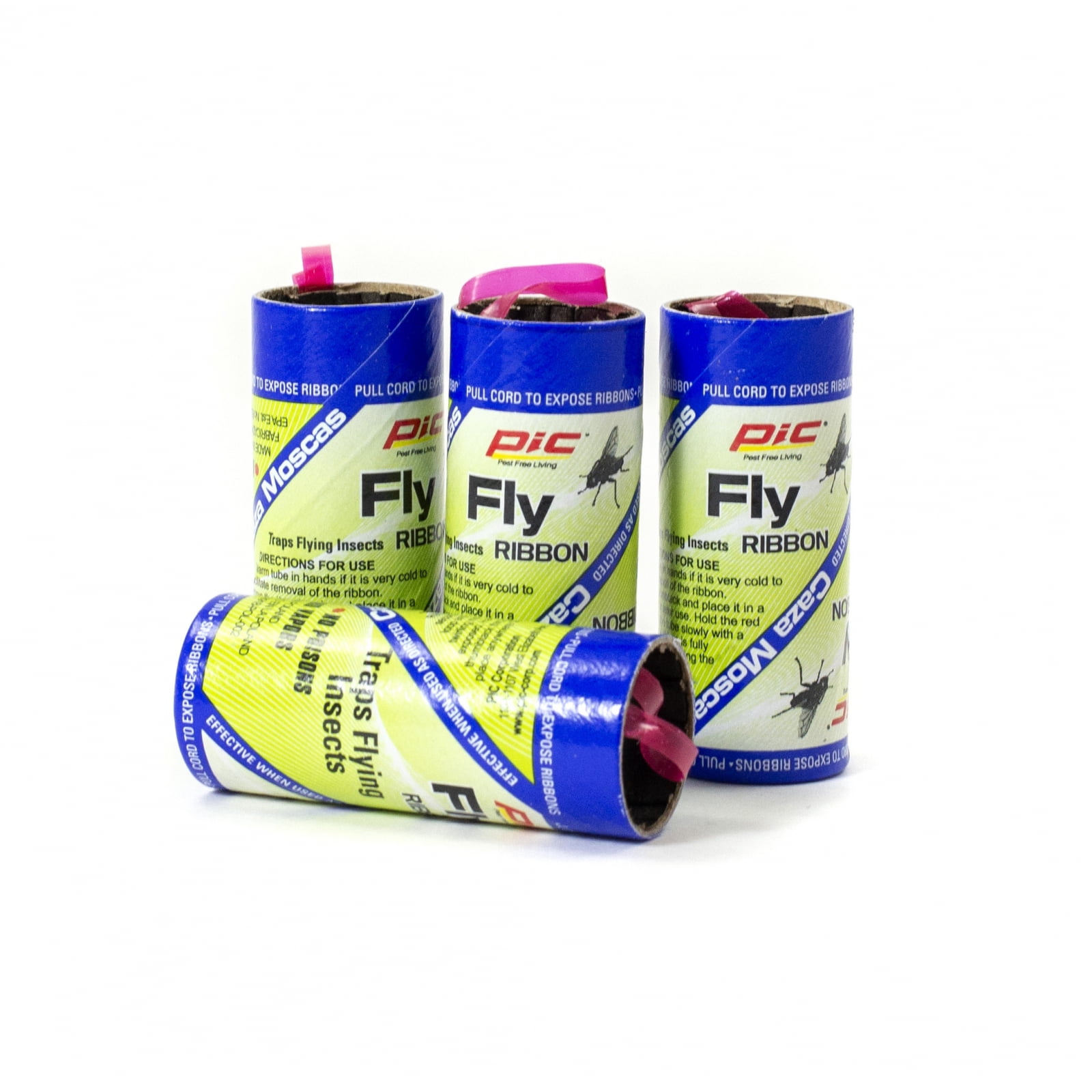 4 Pack PIC Fly Ribbons Attracts and Traps Flying Insects No Mess ...