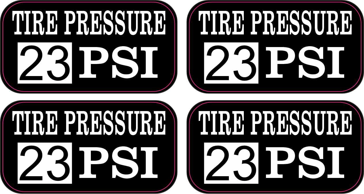 StickerTalk Tire Pressure 23 PSI Vinyl Stickers, 2 inches x 1 inches ...