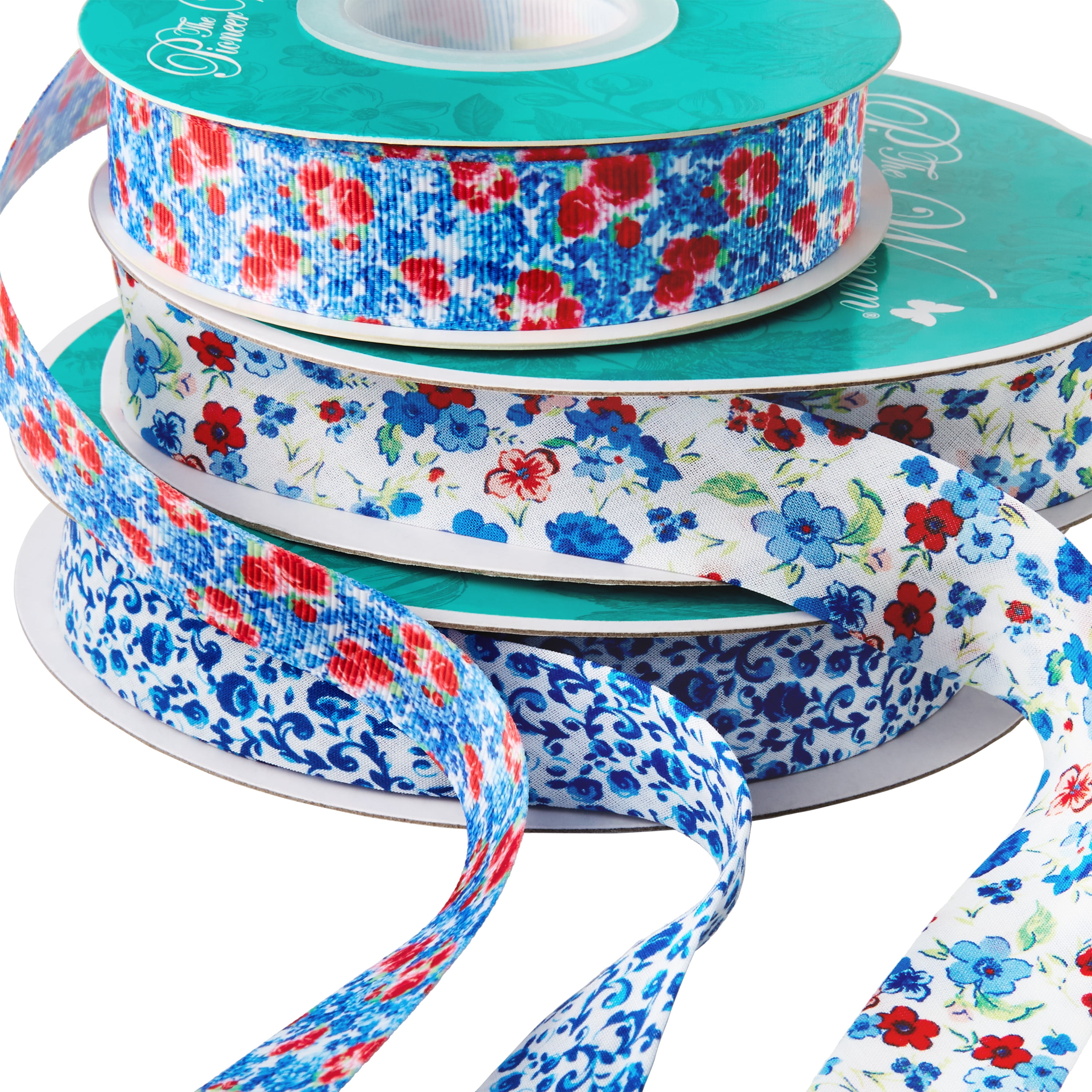 The Pioneer Woman Heritage Floral Ribbon Bundle, 7/8" x 75 Yards ...