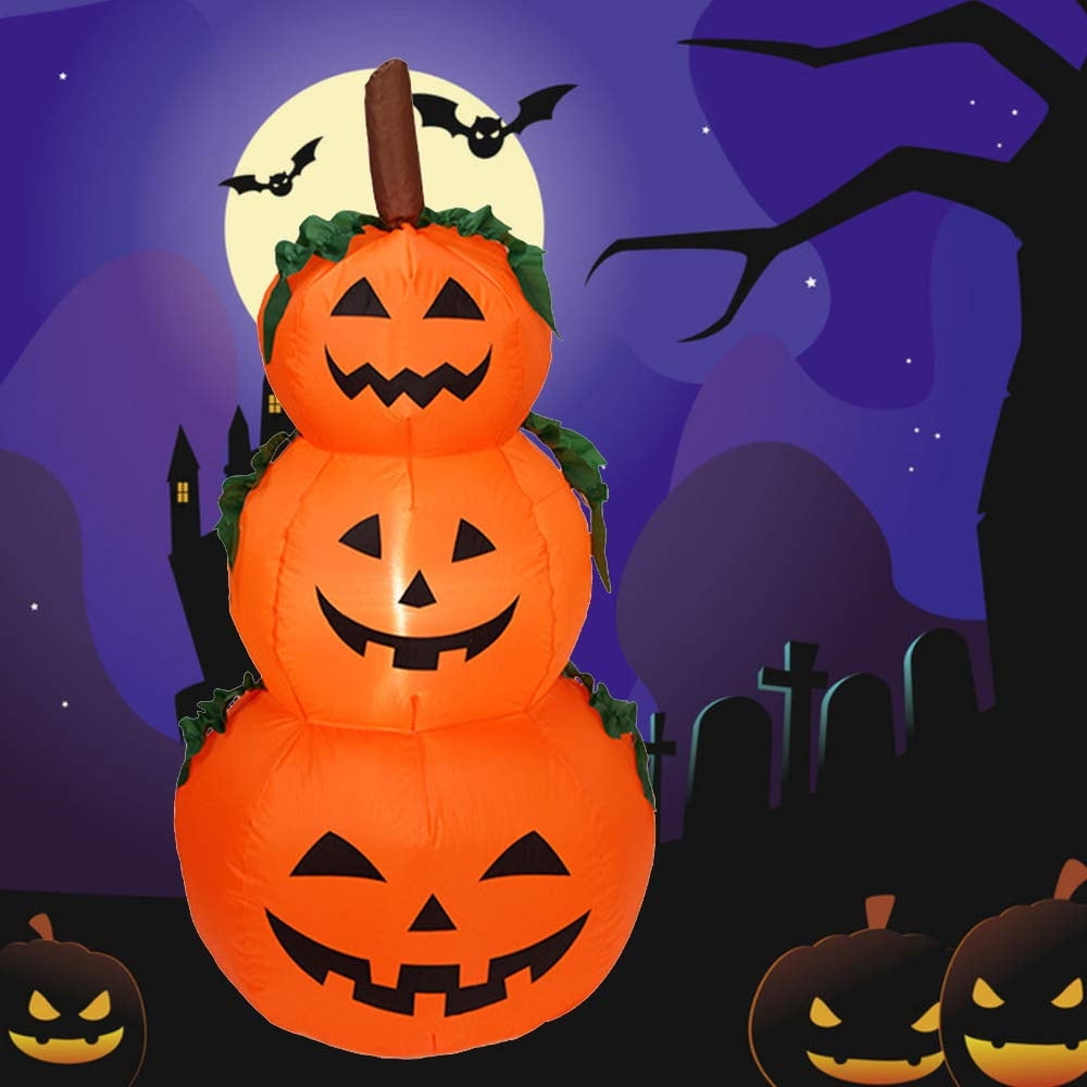Halloween Inflatables Stacked Pumpkins With Built In Leds Blow Up