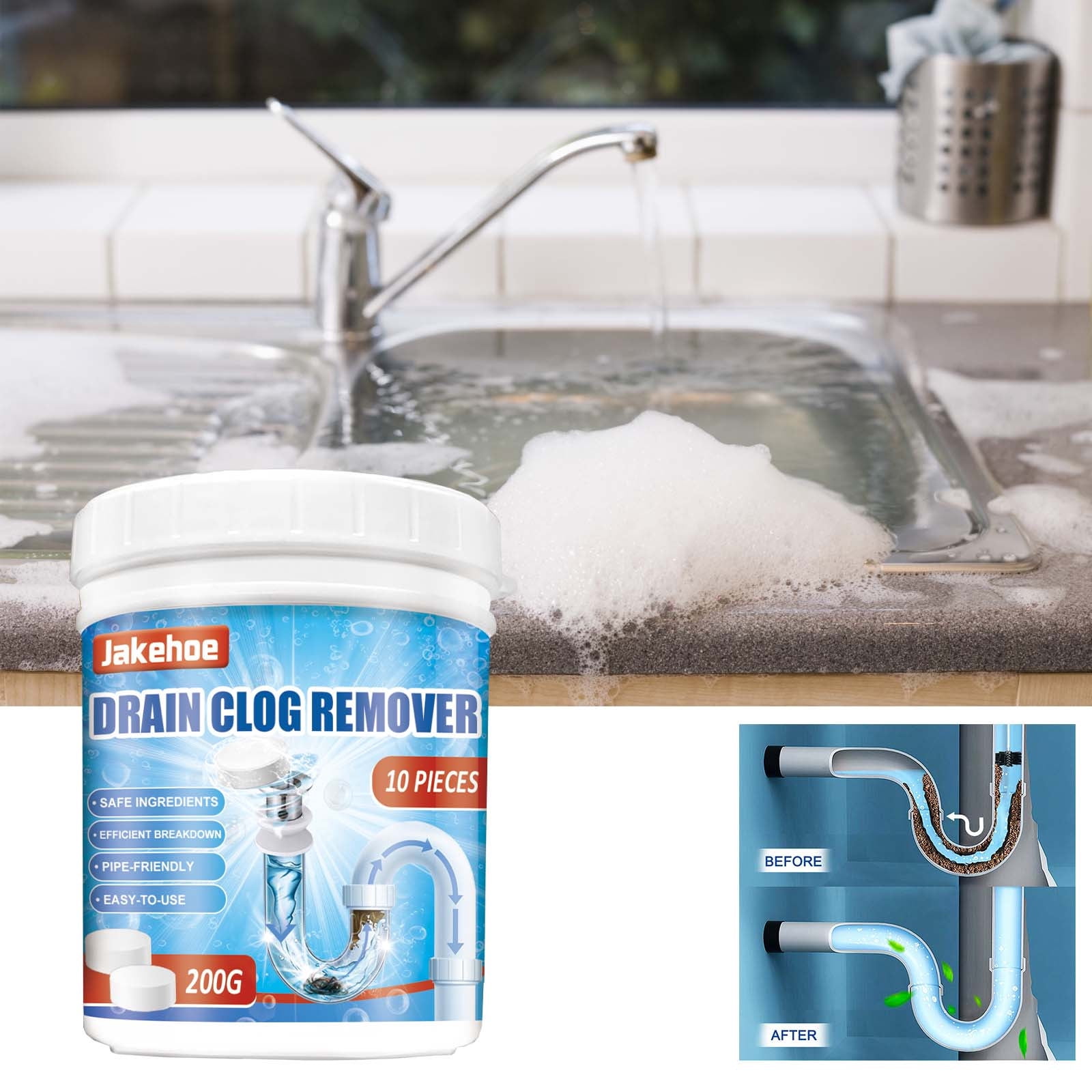 Antqov Pipe Unclogger Powerful Dissolving Liquid Through Toilet Toilet ...