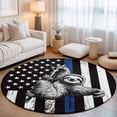 American Flag Law Enforcement Thin Blue Line Round Rug 3ft Animal Sloth ...