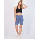 Real Essentials 4 Pack: Women's 9" Bermuda Long High Waisted Shorts ...