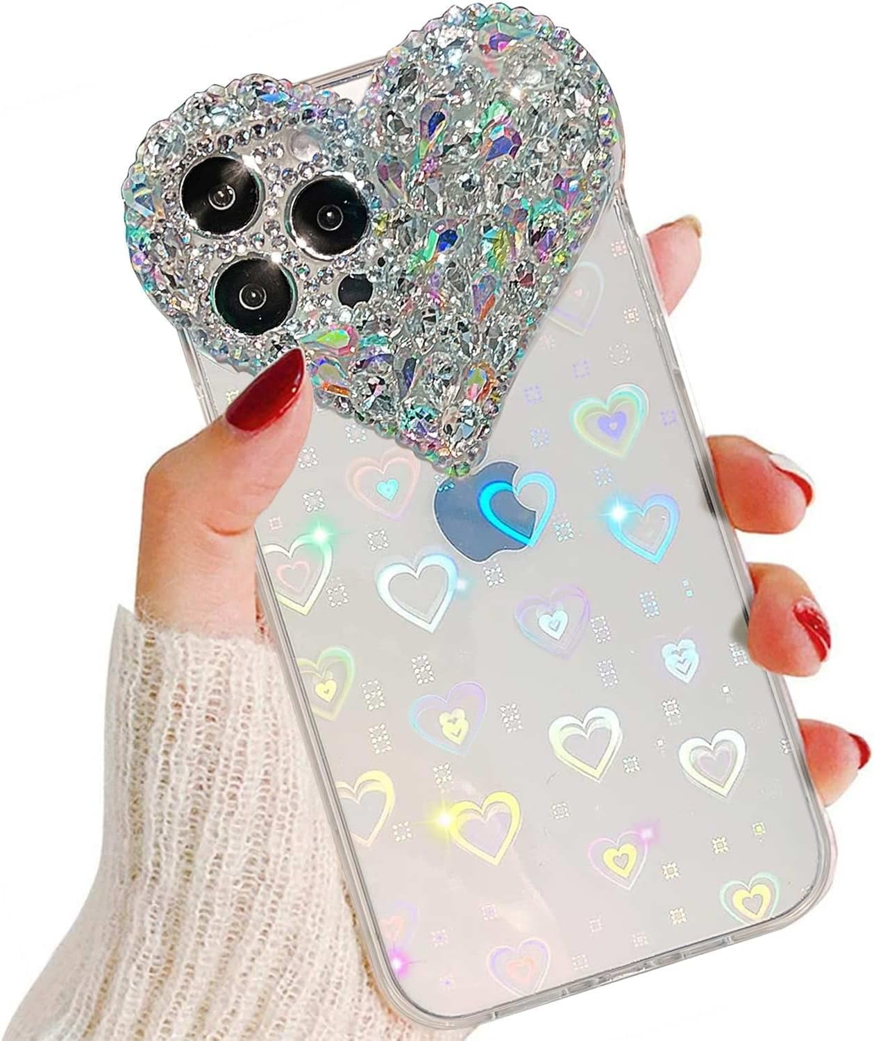 Cute iPhone 12 Pro Case 3D Glitter Sparkle Bling Case for Women Girls ...