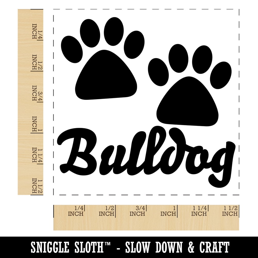 Red Bulldog Paw Print