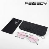 FEISEDY Fashion Square Aviator Sunglasses Women Men Classic Aviator Metal Frame Candy Color ...