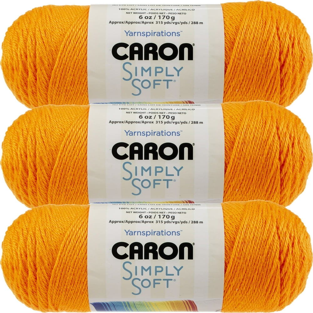Caron Simply Soft Solids Yarn-Neon Orange, Multipack Of 3 - Walmart.com ...