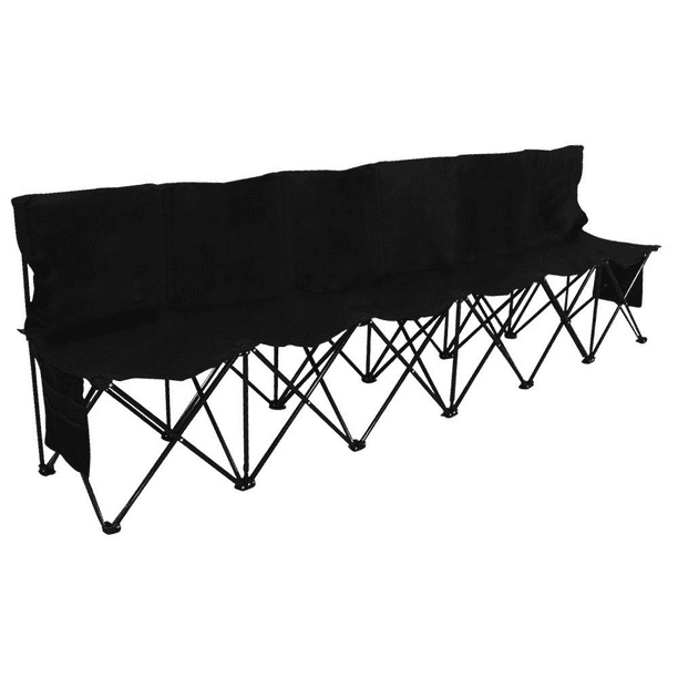Yaheetech 6 Seats Portable Folding Bench For Sports Camping, Black ...