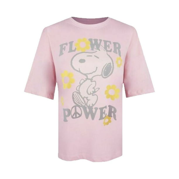 Peanuts Womens Flower Power Snoopy Oversized T-Shirt - Walmart.ca