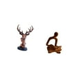 CoudarTitie Resin Animal Human Abstract Thinker Deer Head Figurine ...