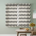 Black Zigzag Line Sheer Curtains 39 Inch Long 2 Panels, Chevron Stripe ...