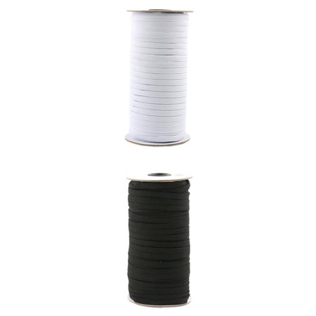 2 Rolls Of Rubber Band 5mm Wide For Sewing, 90m / Roll, Elastic Cord ...