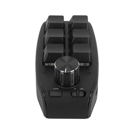 6 Keys 1 Knob Custom Office Macro Pad, Red Switch One Handed Keyboard ...