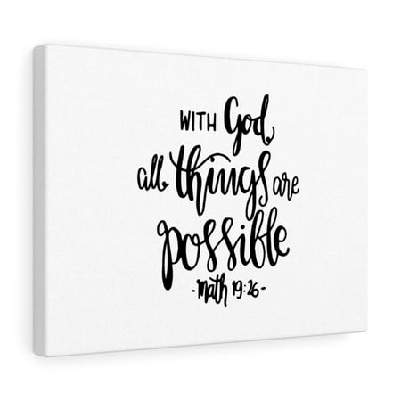 Scripture Walls All Things Are Possible Math 19:26 Bible Verse Canvas ...