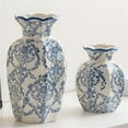 Blue and White Vase, Vintage Ceramic Flower Vessel, Ceramic Vases for ...