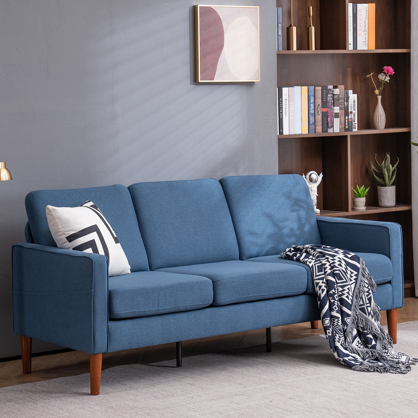 UWR-Nite Mid Century Modern Couch, 71 inch Sofa with Solid Wood Legs ...