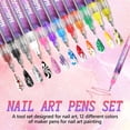 NOGIS 12 Color Nail Art Pens Set, Nail Polish Pens 0.5MM Fine Tip ...