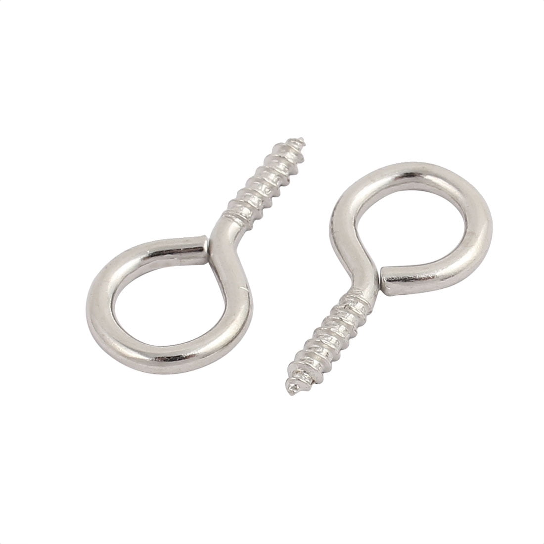 50 Pcs 2mm Dia Thread Stainless Steel Screw Eye Hook Rings Bolt Silver ...