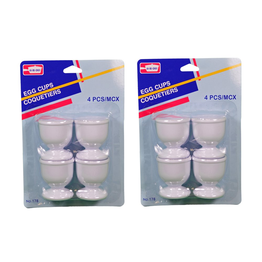 Lot of 8 White Plastic Egg Cups Cook Hard Soft Boiled - Walmart.com ...