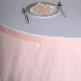 BalsaCircle 17 feet Tutu Multi Layers Tulle Table Skirt Linens Blush ...
