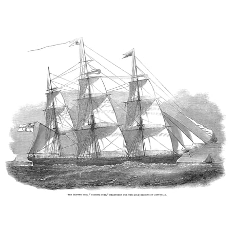 Clipper Ship, 1853. /Nthe British Clipper Ship 'Guiding Star ...