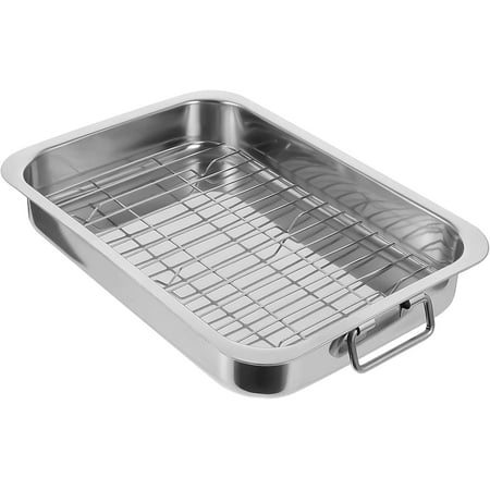 Stainless Steel Roasting Pan Rectangular Deep Roaster Pan Tray Baking ...