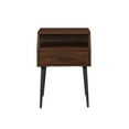 18" 1-Drawer Contemporary Wood Side Table with Storage - Dark Walnut ...