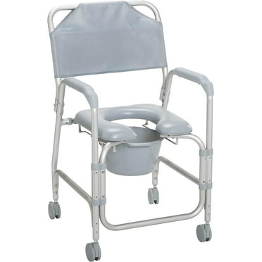 Drive Medical Aluminum Bariatric Rehab Shower Commode Chair with Two ...