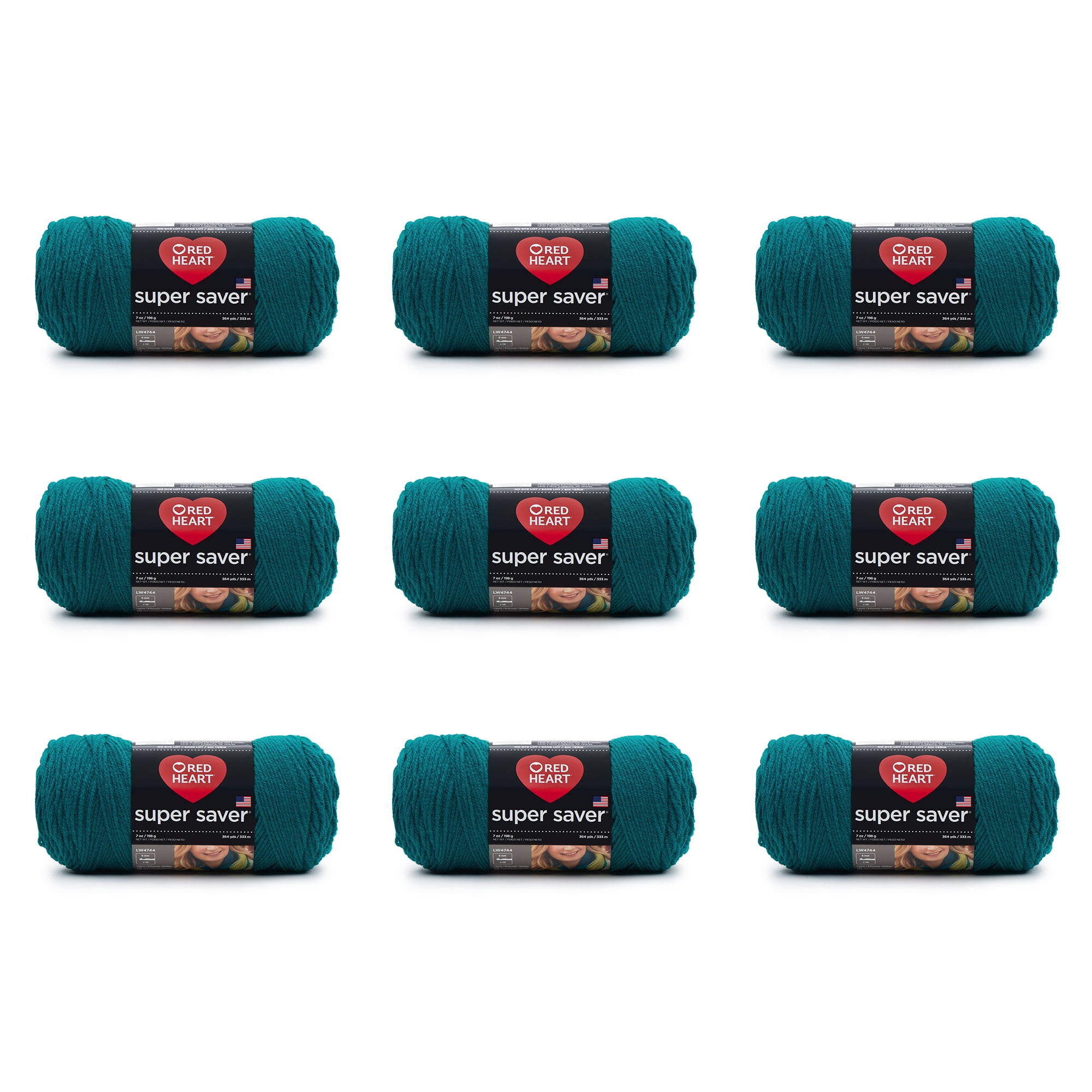 Red Heart® Super Saver® #4 Medium Acrylic Yarn, Real Teal 7oz/198g, 364 ...