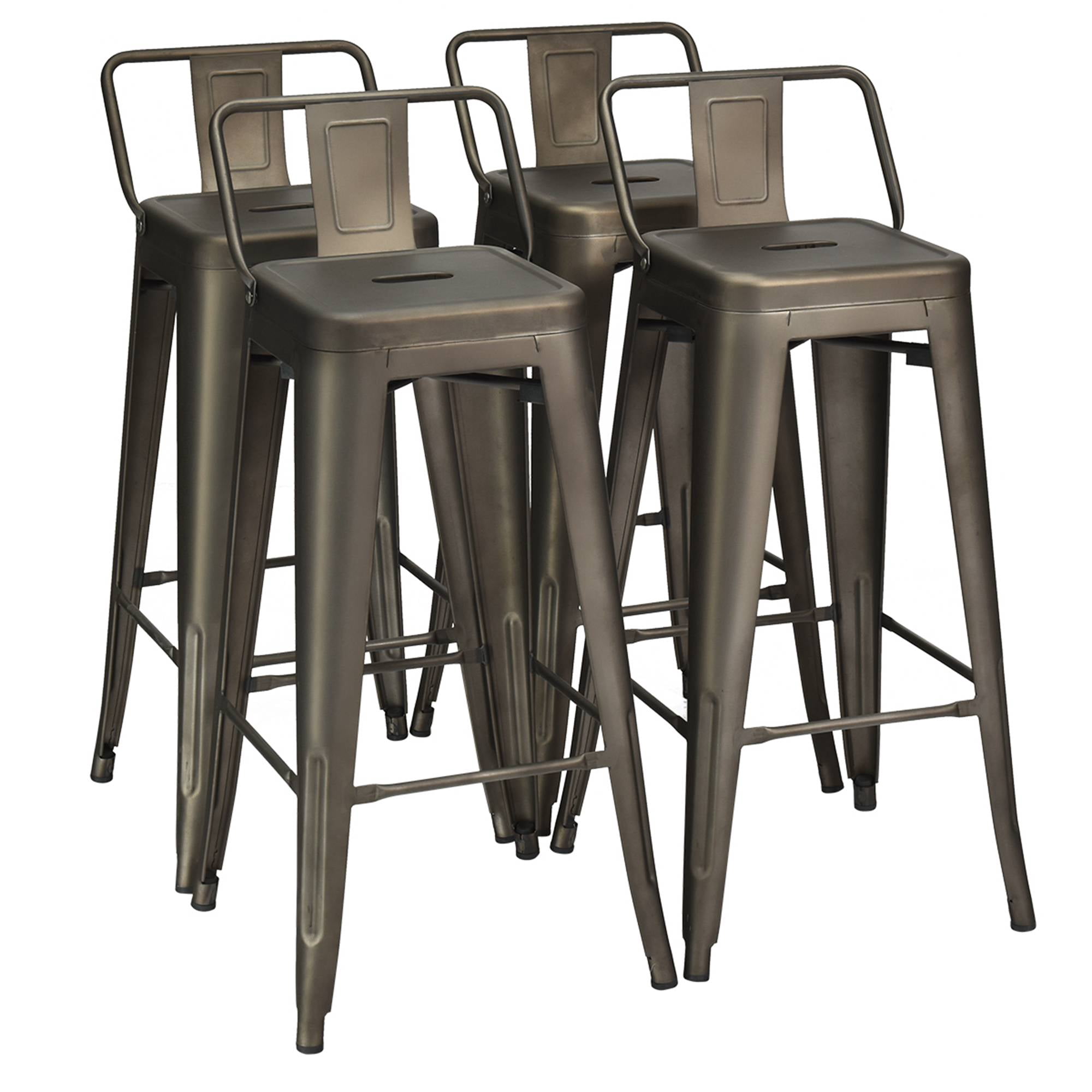 Click here for Costway Set Of 4 Metal Bar Stools 30 Bar Height Ba... prices