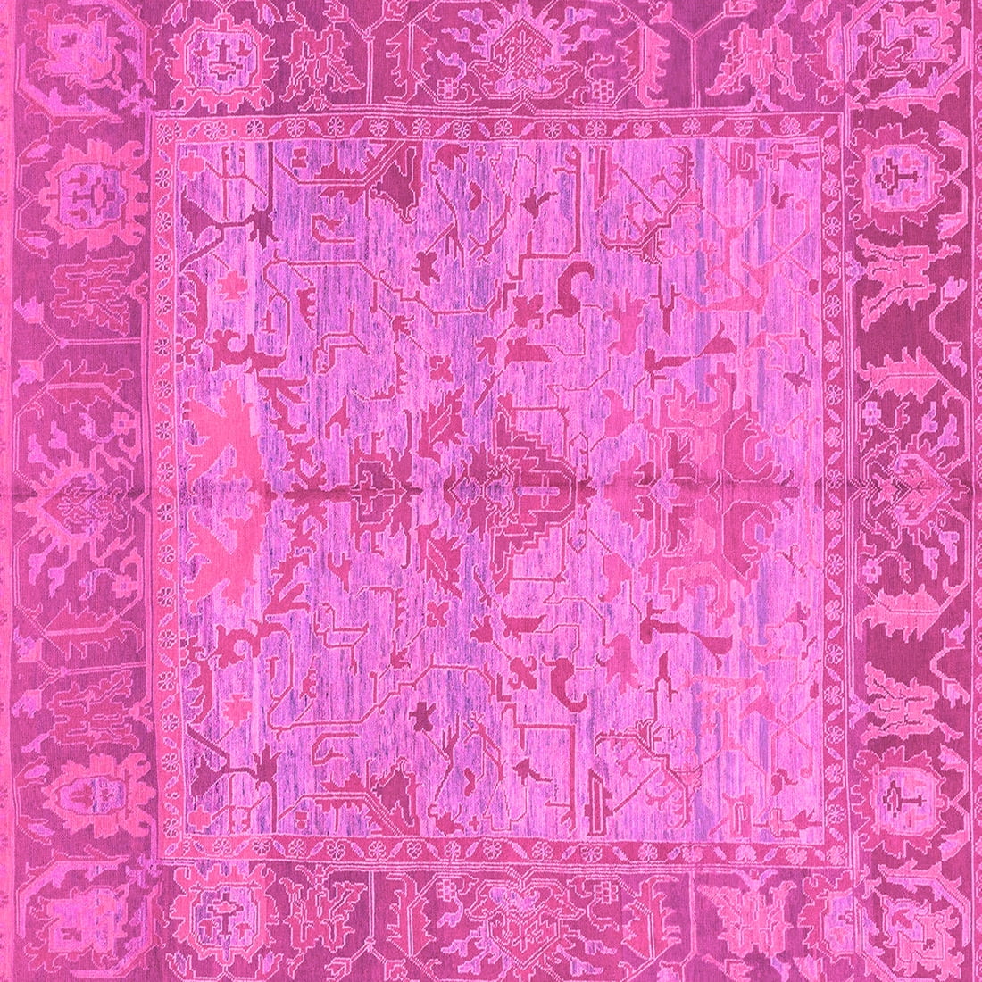 Ahgly Company Indoor Square Oriental Pink Traditional Area Rugs, 5 ...