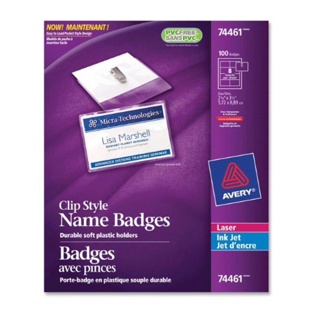 Avery Clip-style Name Badges (AVE74461) - Walmart.com