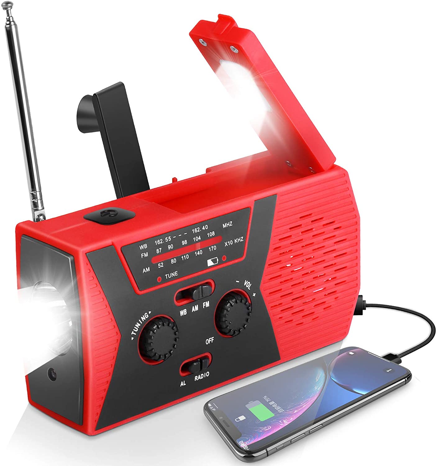 Radio-Emergency solar hand-cranked portable weather radio | Walmart Canada