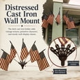 Vintage American Flag Cast Iron Wall Display, 5 Tea Stained Patriotic ...