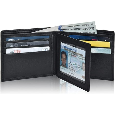 Slim RFID Wallets for Men - Genuine Leather Front Pocket Bifold Wallet ...