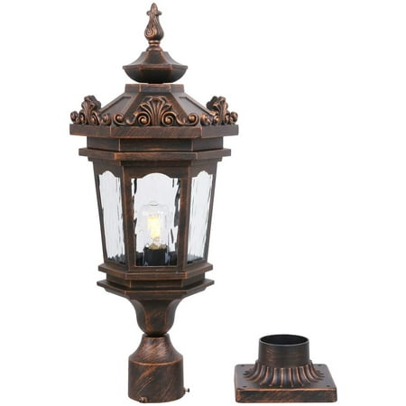 Outdoor Post Light Fixture with Pier Mount Vintage Post Lamp for Yard ...